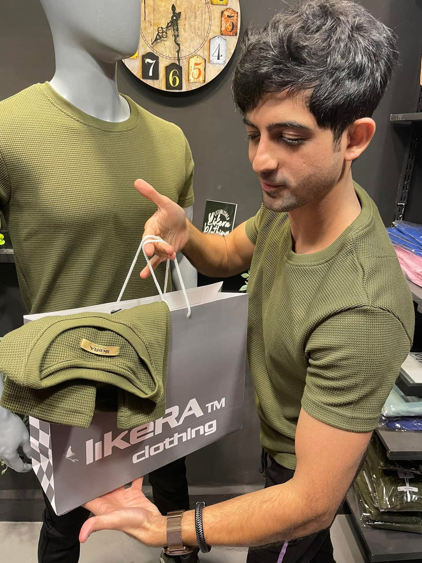 Olive Waffle Basic Tee – Likera