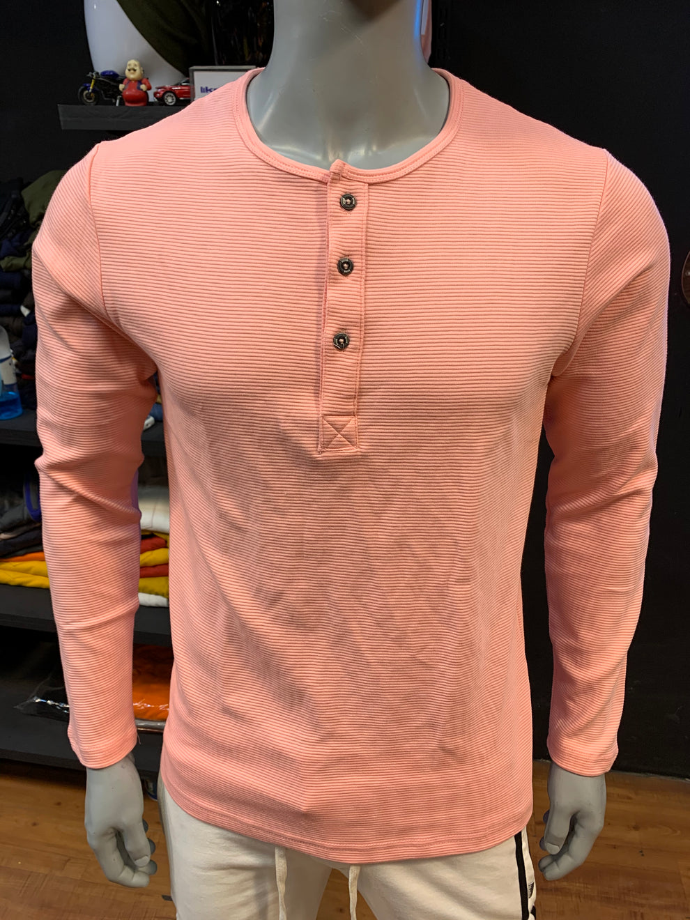 Dusty Pink Cord Henley – Likera