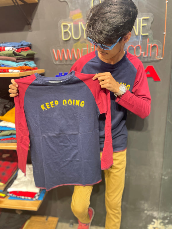 Navy/Maroon Raglan Sleeves Style – Likera