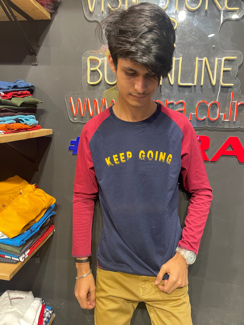 Navy/Maroon Raglan Sleeves Style – Likera