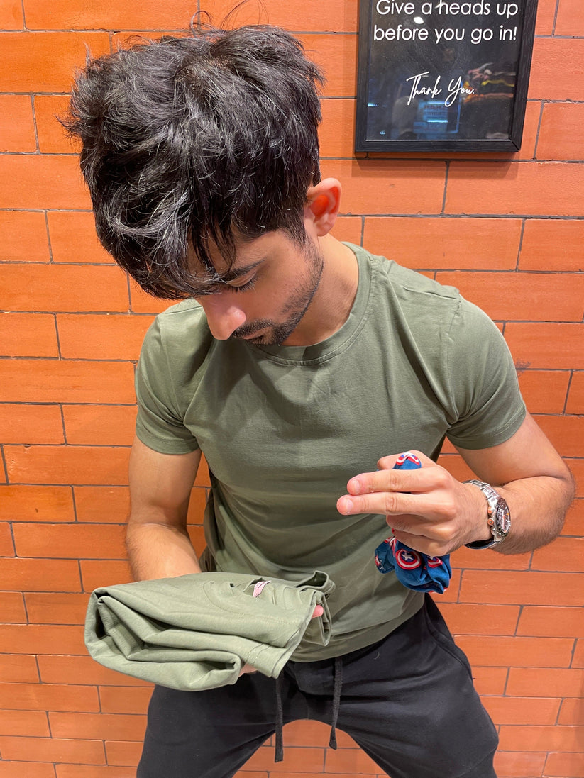 Olive Lycra Basic Tee – Likera